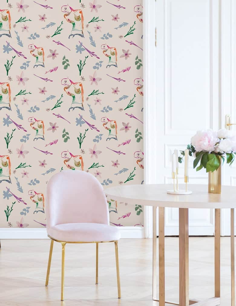 Cream And Pink Floral Wallpaper Floral Wallpaper Binghamton 958671