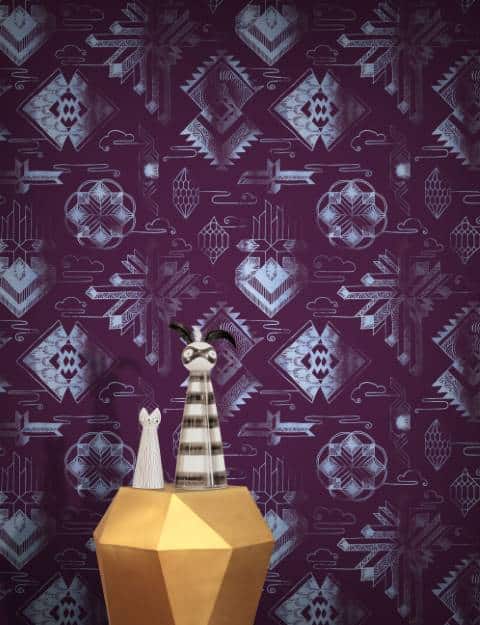 Purple & White Pretty Funky Pattern Wallpaper - Feathr Wallpapers