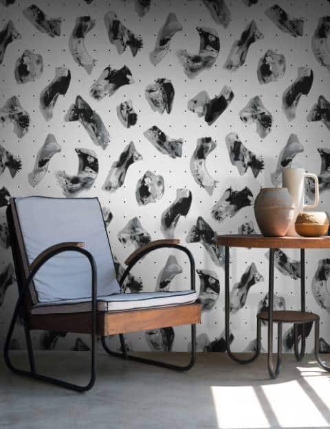 White & Black Funky Pattern Wallpaper - Feathr Wallpapers