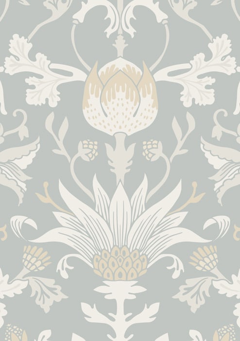 Grey & cream vintage pattern wallpaper - Feathr™ Official Site